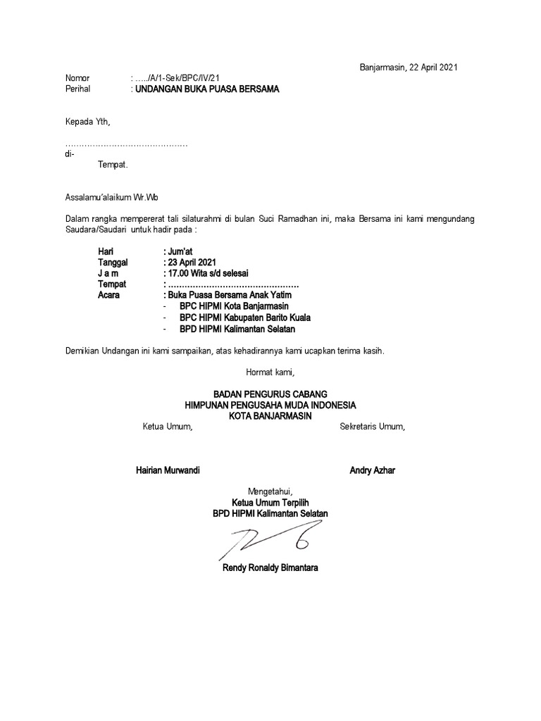Format Undangan Bukber | PDF