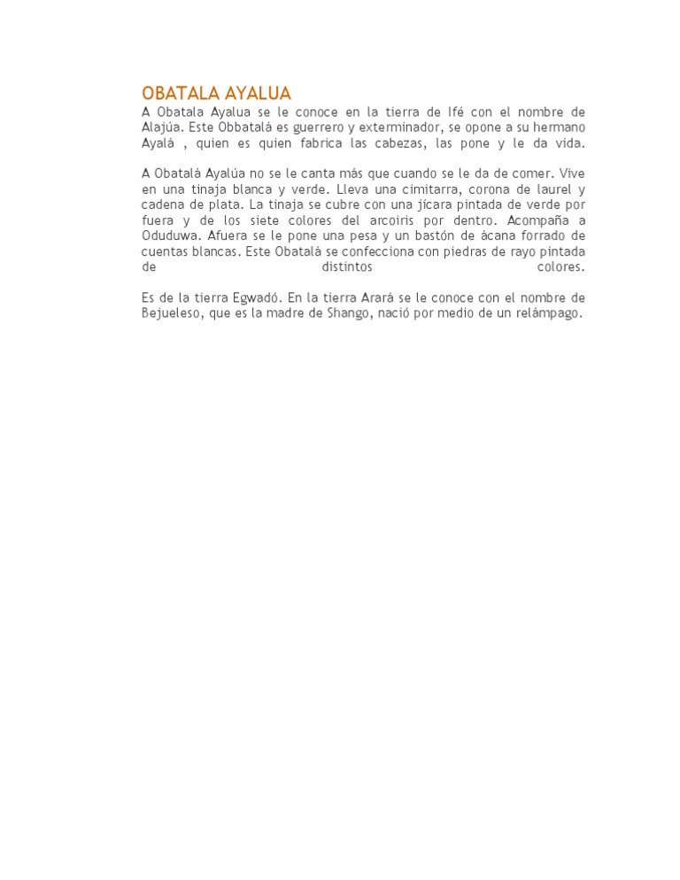 Obatala Ayalua | PDF