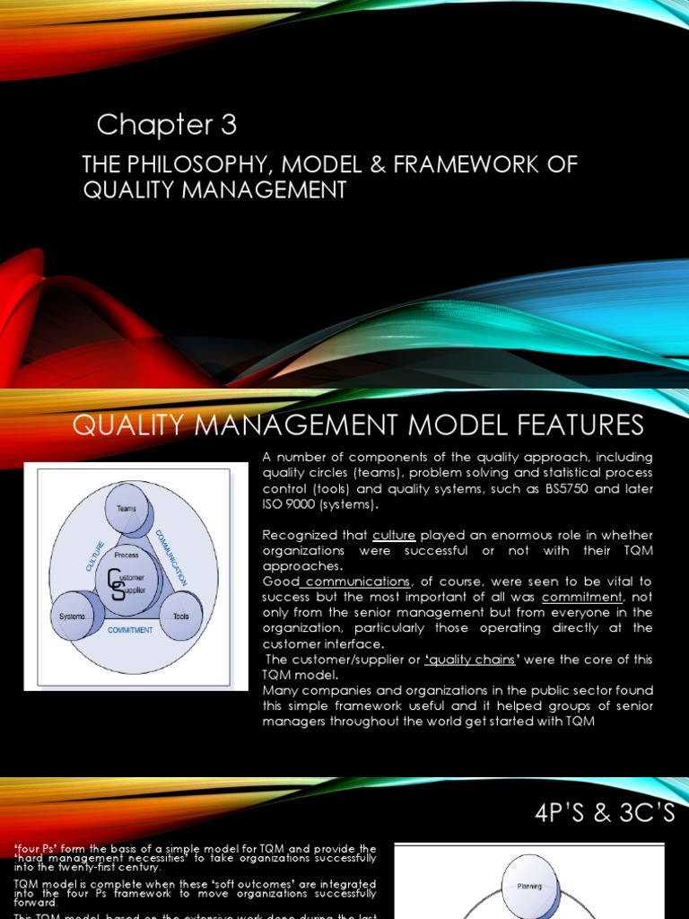 The Philosophy, Model & Framework of Quality Management | PDF | Quality ...