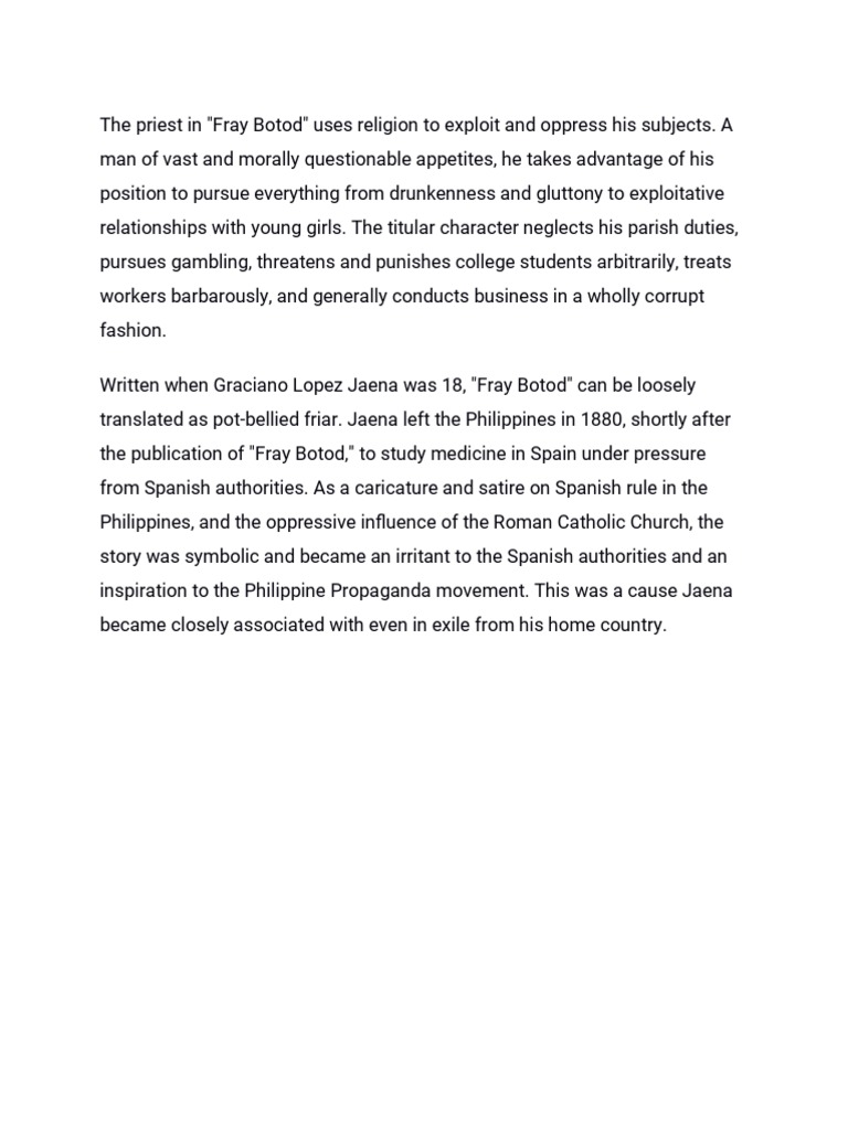 Fray Botod Summary | PDF