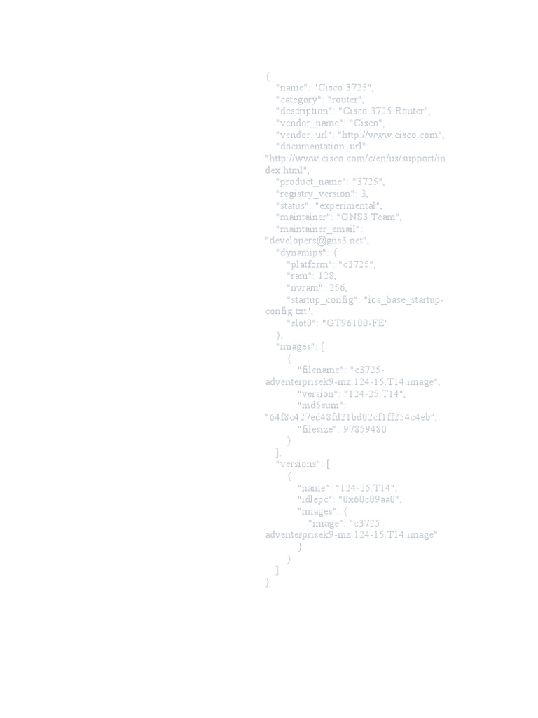Cisco 3725 Router Specs | PDF