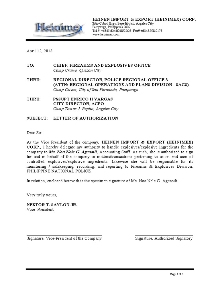 Authorization to Handle Explosives and Request for Renewal of License ...