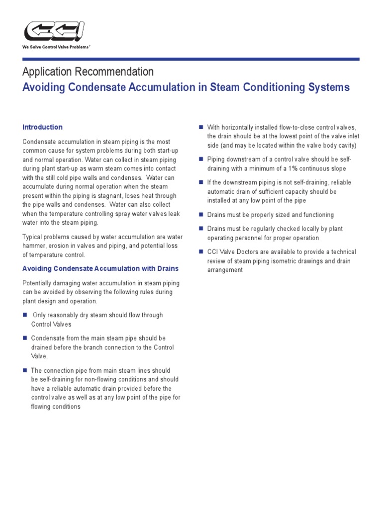 CCI Control Valve Heating | PDF | Steam | Valve
