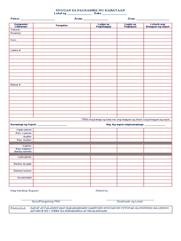 Suguan Sa Pagsamba NG Kabataan | PDF