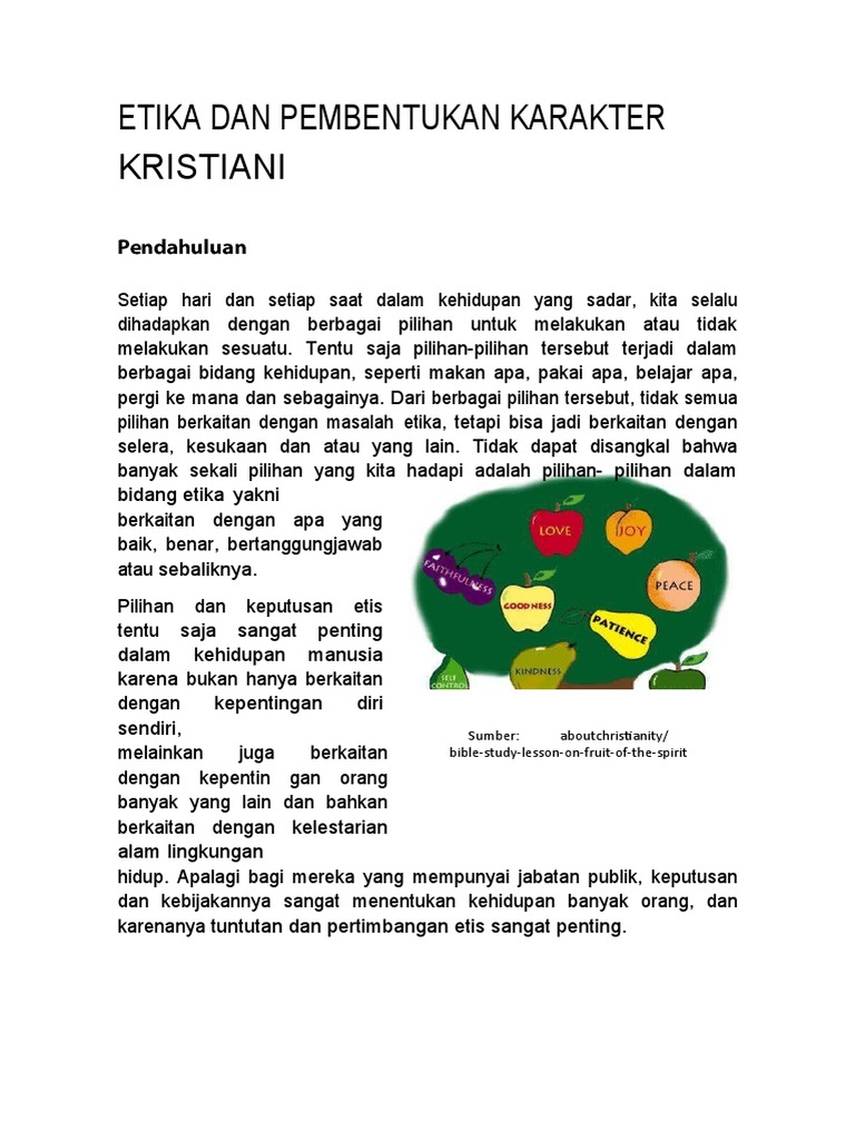 Mempelajari Etika dan Karakter Kristiani | PDF