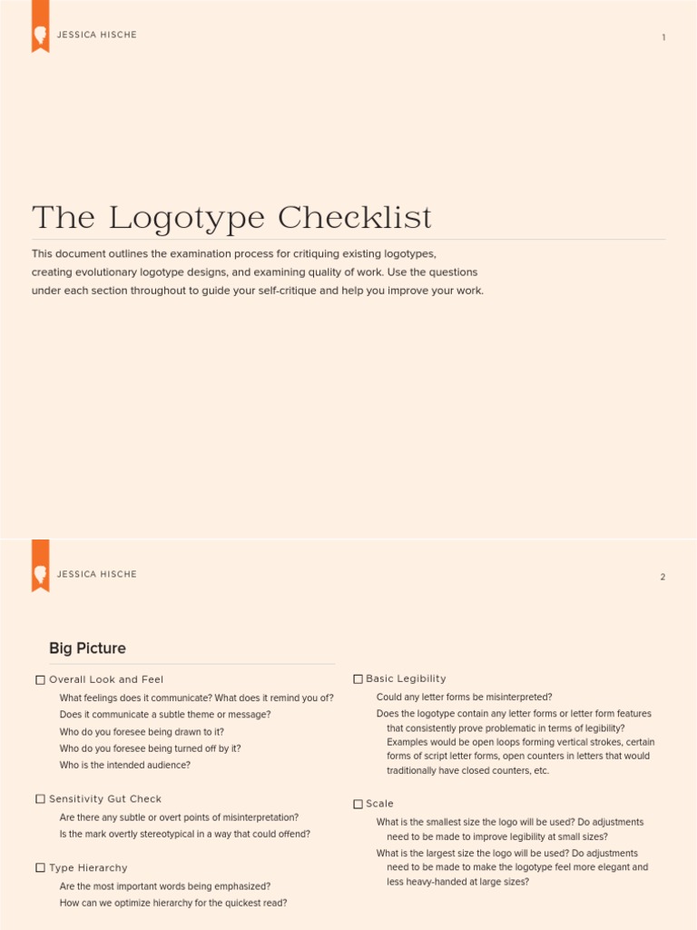 Logotype Masterclass Checklist | PDF | Typography | Text