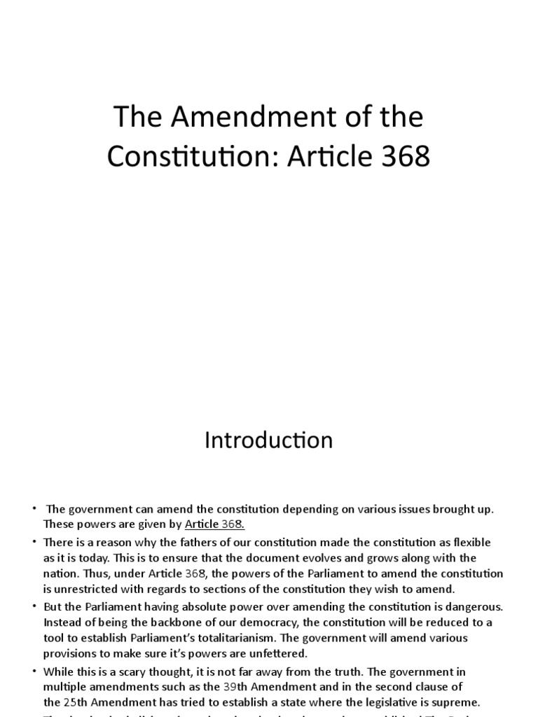 The Amendment of The Constitution | PDF | Constitutional Amendment ...