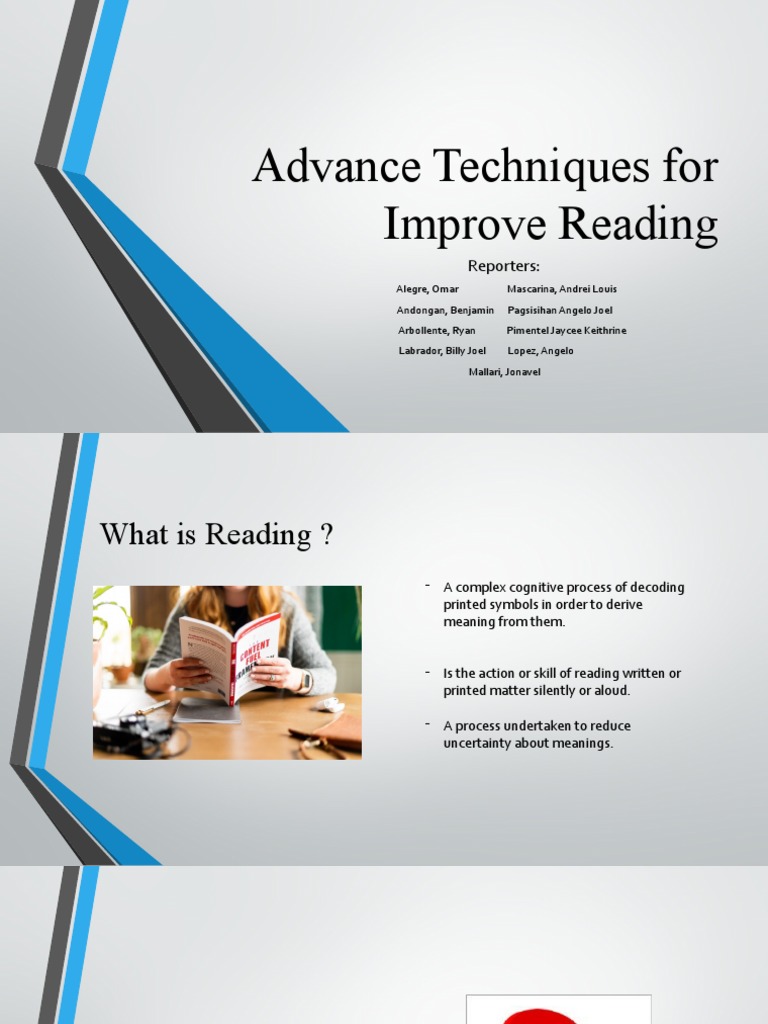 The FINAL PPT For Advance Techniques For Improve Reading | PDF | Schema ...