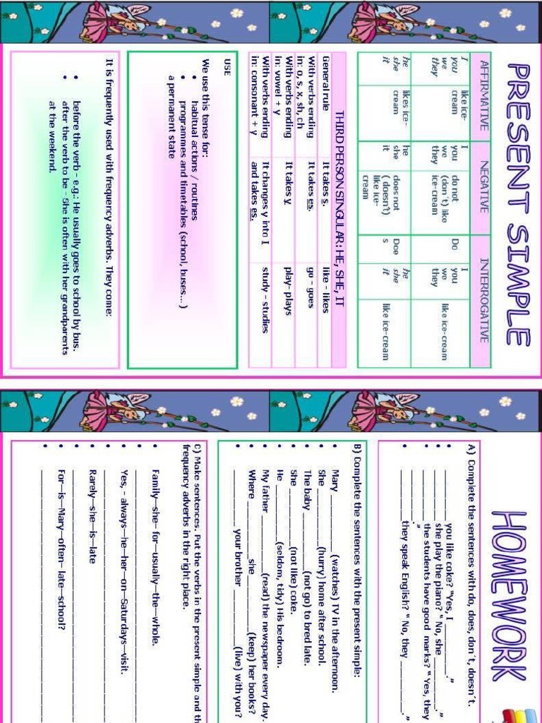 Present Simple + Homework | PDF | Verb | Languages