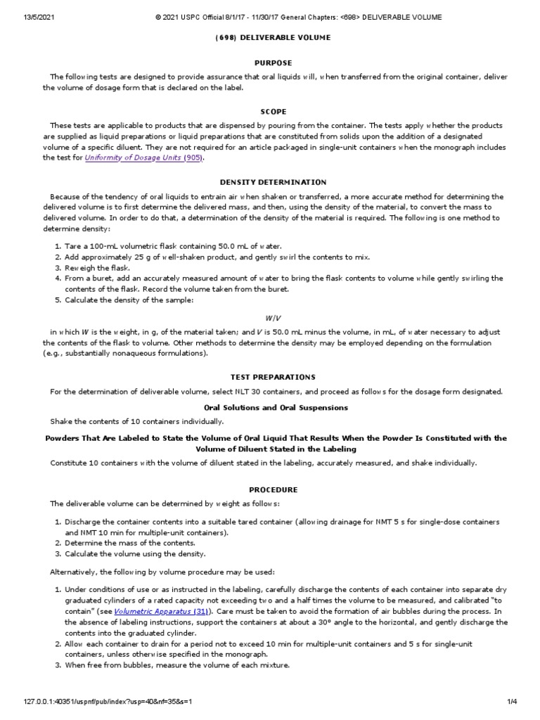 Uniformity of Dosage Units 905 : Volumetric Apparatus 31 | PDF ...