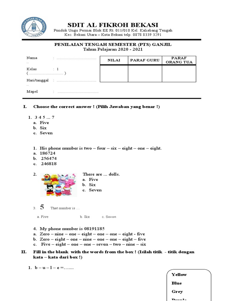 Kop Soal Pts II (Genap) 19-20 | PDF