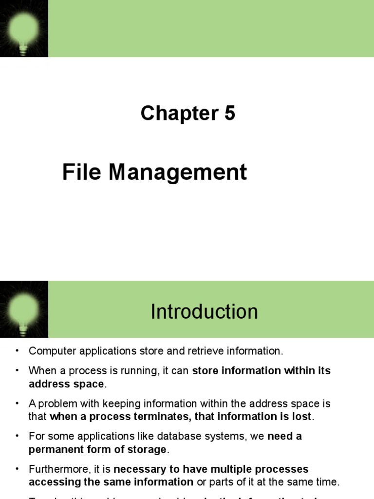 Chapter 5 File Management | PDF | File System | Computer File