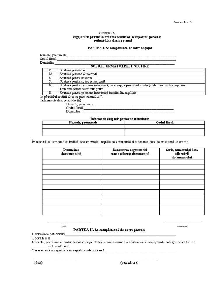 Cerere La Scutire Completa | PDF