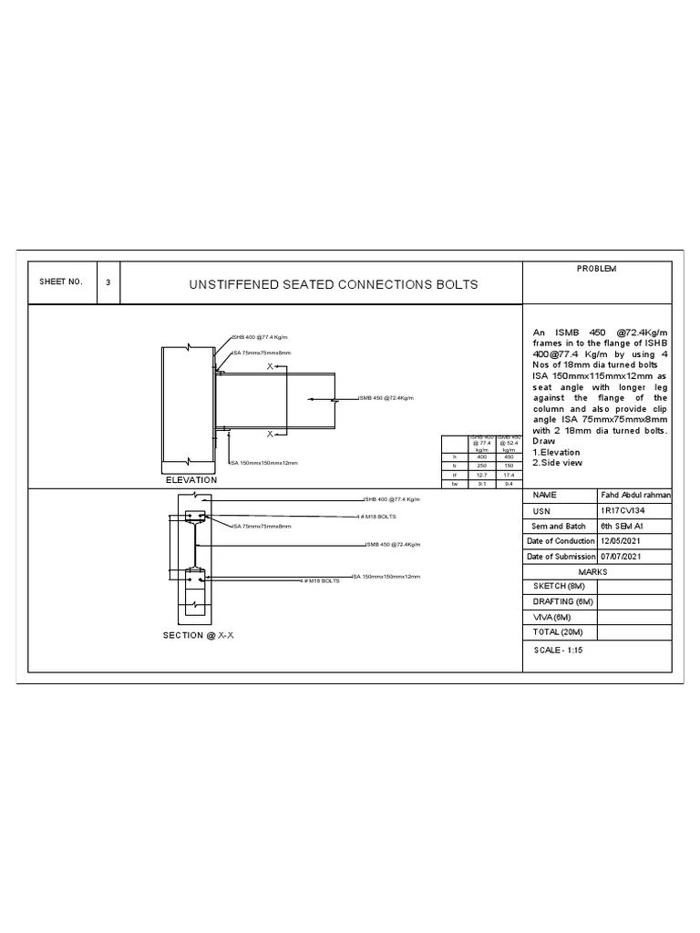 3.unstiffened Seated Connections Bolts 1rv17cv134-Model | PDF