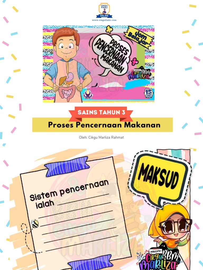 Proses Pencernaan Makanan Sains Tahun 3 Pdf
