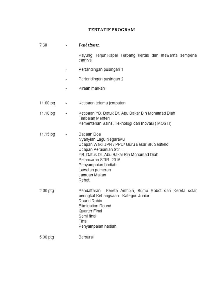 Tentatif Program | PDF