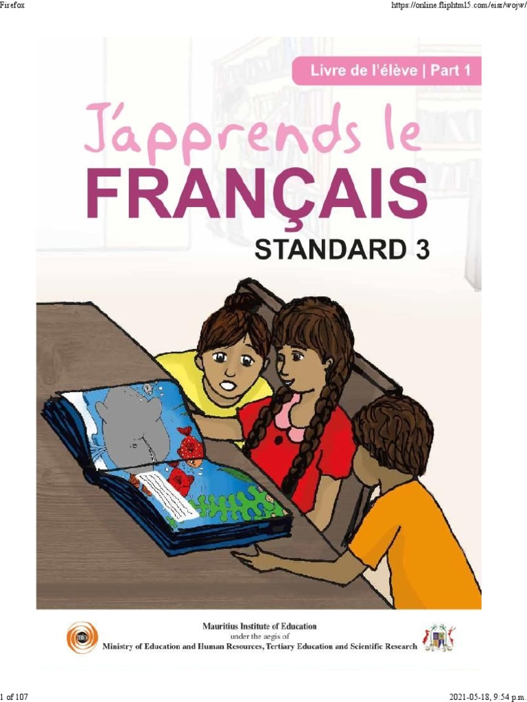 J'apprends Le Francais 3rd Grade | PDF