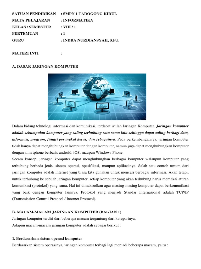 Materi 1 Informatika Kelas 8 | PDF
