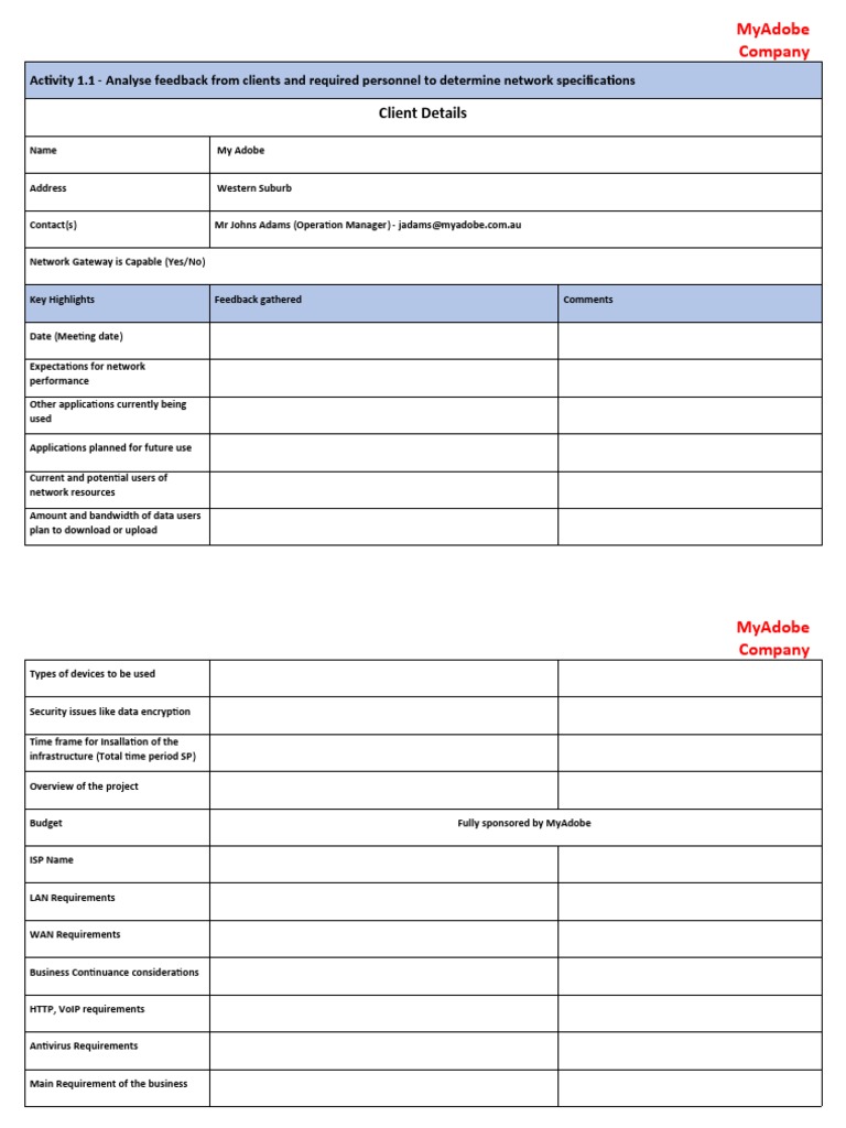 ICT Product Technical Specification Template SA 1 1 | PDF
