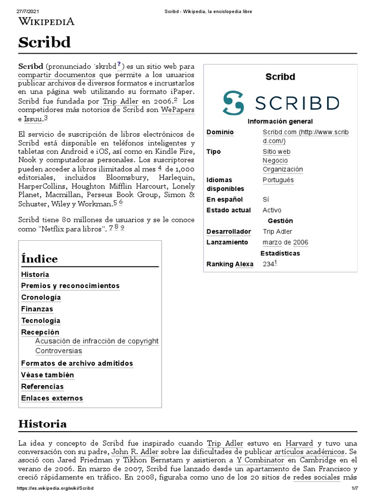Scribd - Wikipedia - 4 | PDF | Scribd | Informática
