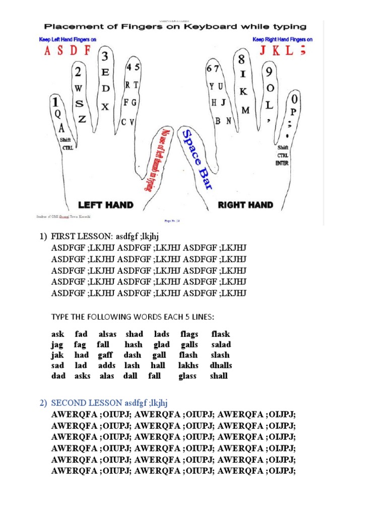 2) SECOND LESSON Asdfgf LKJHJ | PDF