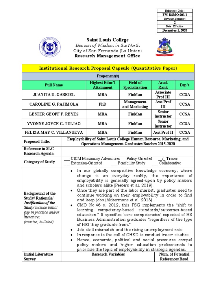 A.3 Research Capsule Tracer Study | PDF | Survey Methodology | Science