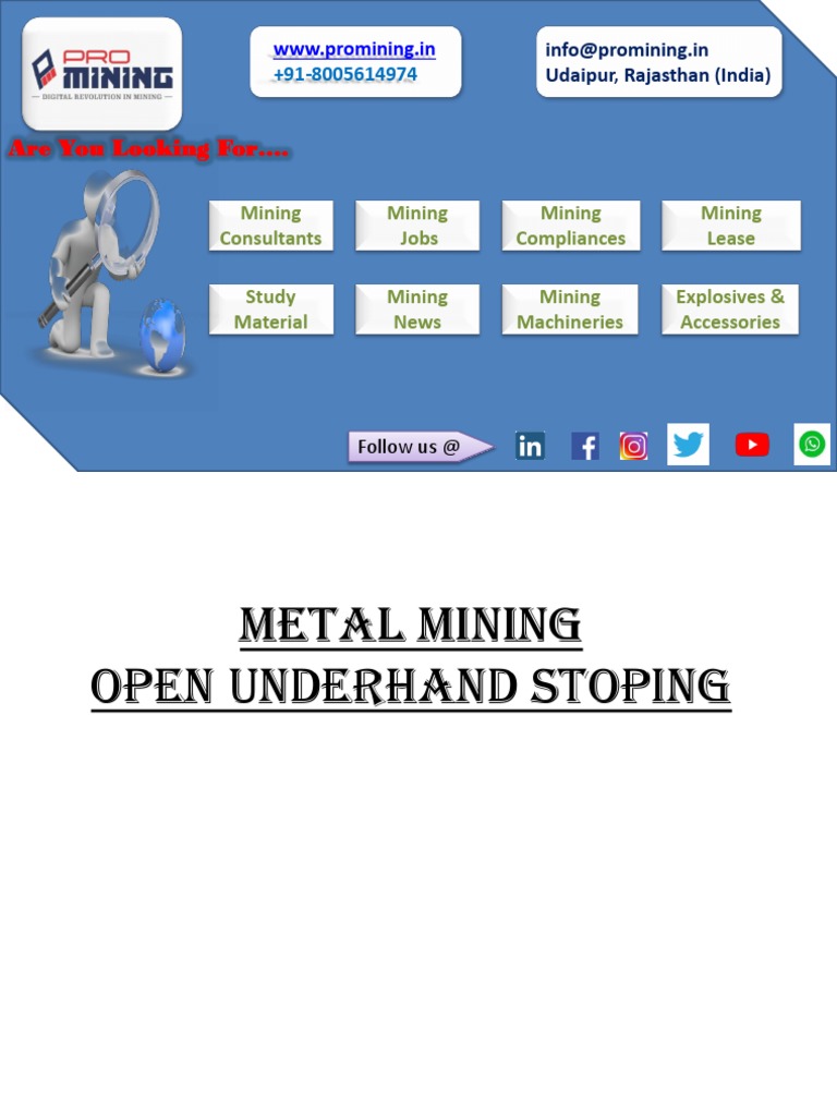 Underhand Stoping Mining Method | PDF | Economic Sectors | Mining