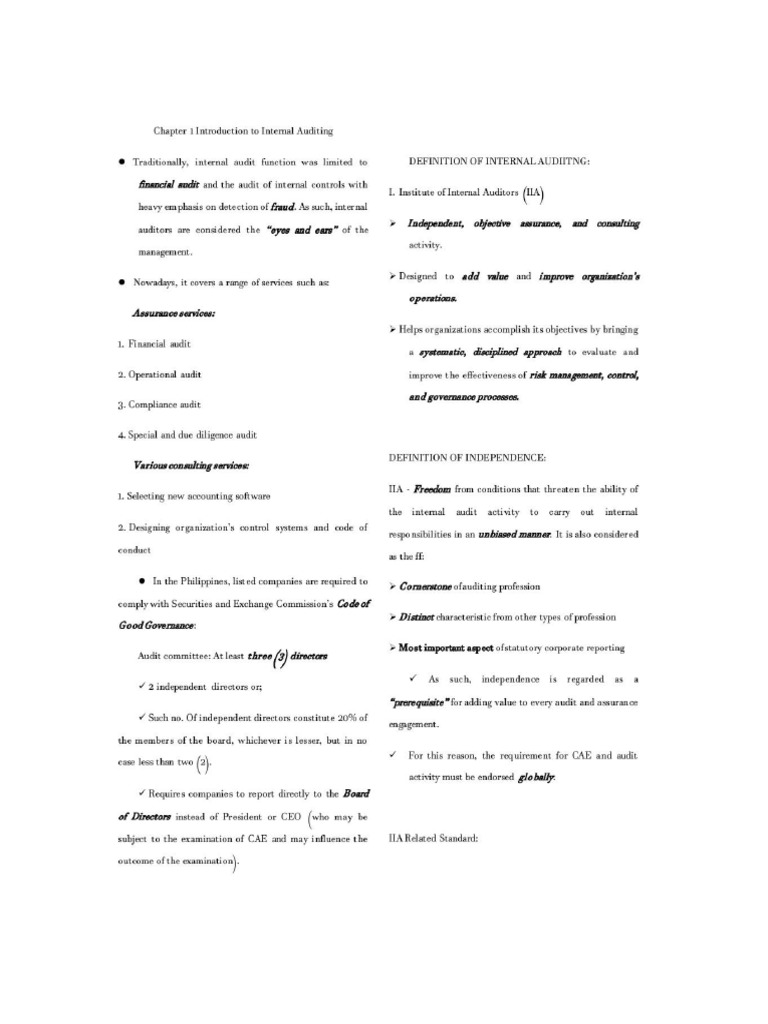 Introduction To Internal Auditing | PDF