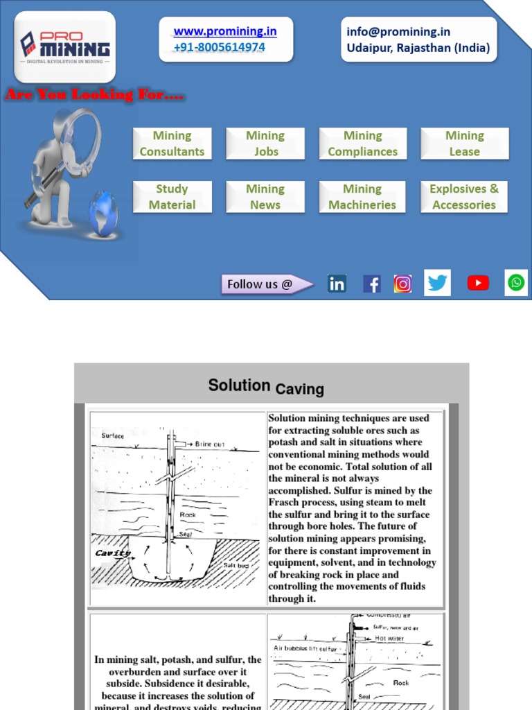 Solution Mining Promining | PDF | Sodium Chloride | Mining