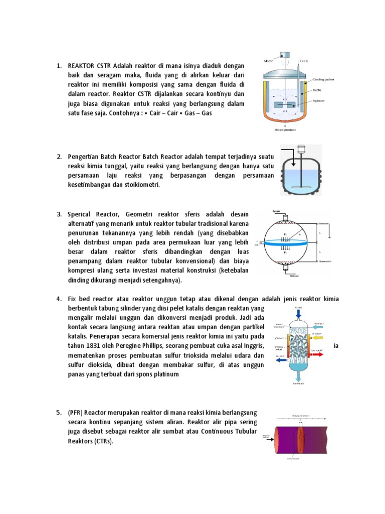 Jenis Jenis Reaktor Perancangan Alat | PDF