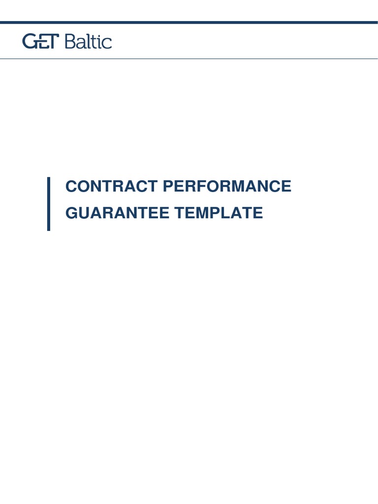 Contract Performance Guarantee Template | PDF | Guarantee | Surety