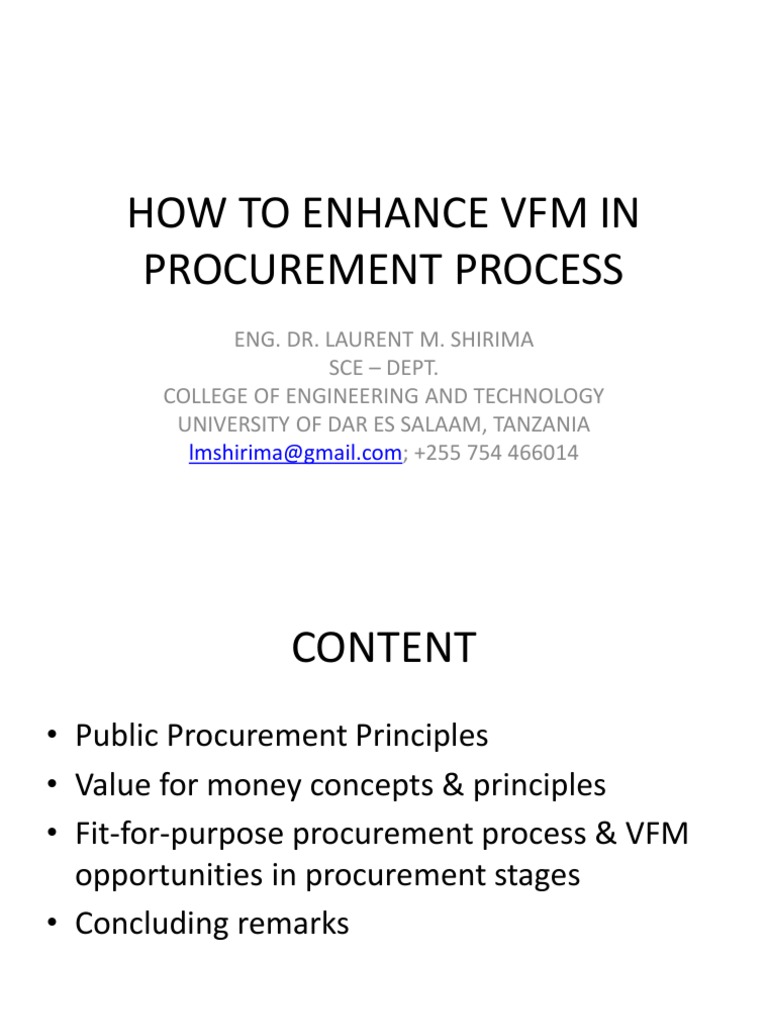 How To Enhance VFM in Procurement Process | PDF | Procurement | Evaluation