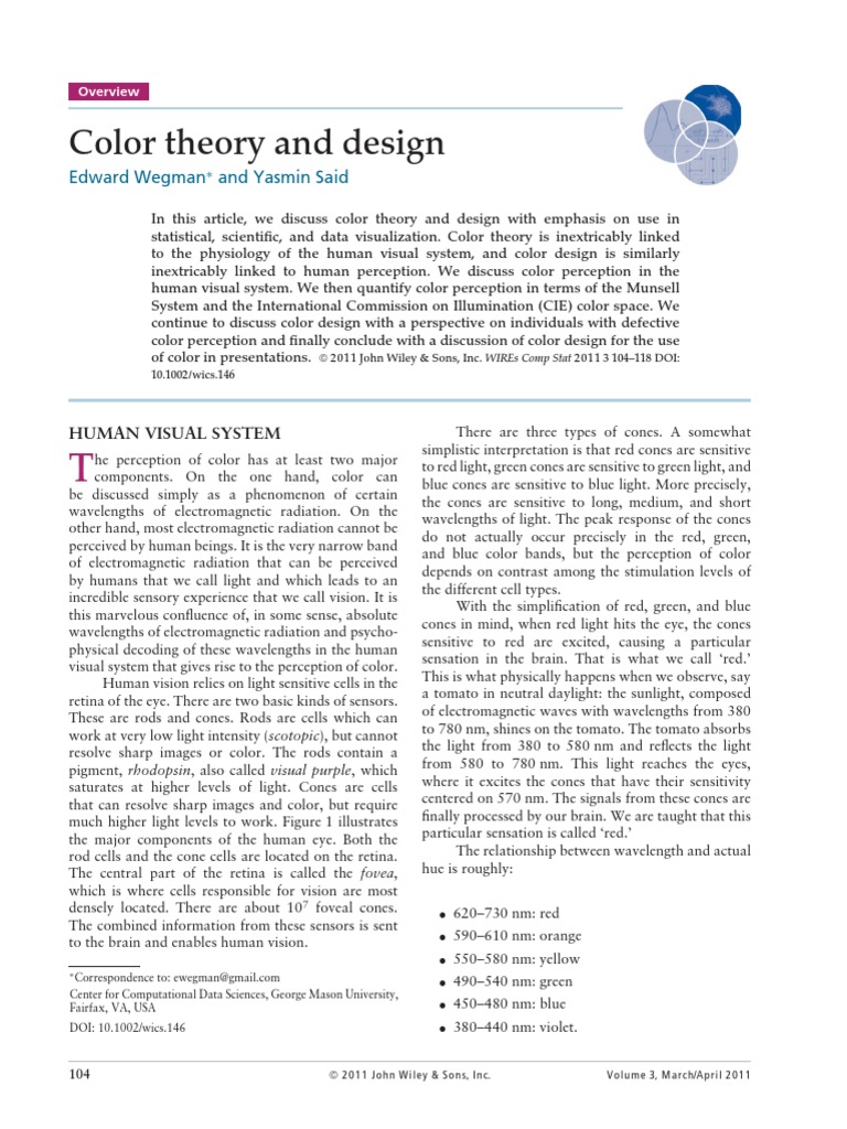 Color Theory and Design | PDF | Color | Senses