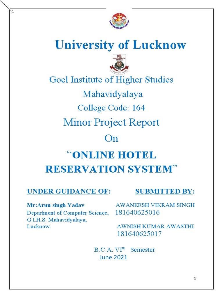 Online Hotel Reservation System Project | PDF | Php | Feasibility Study