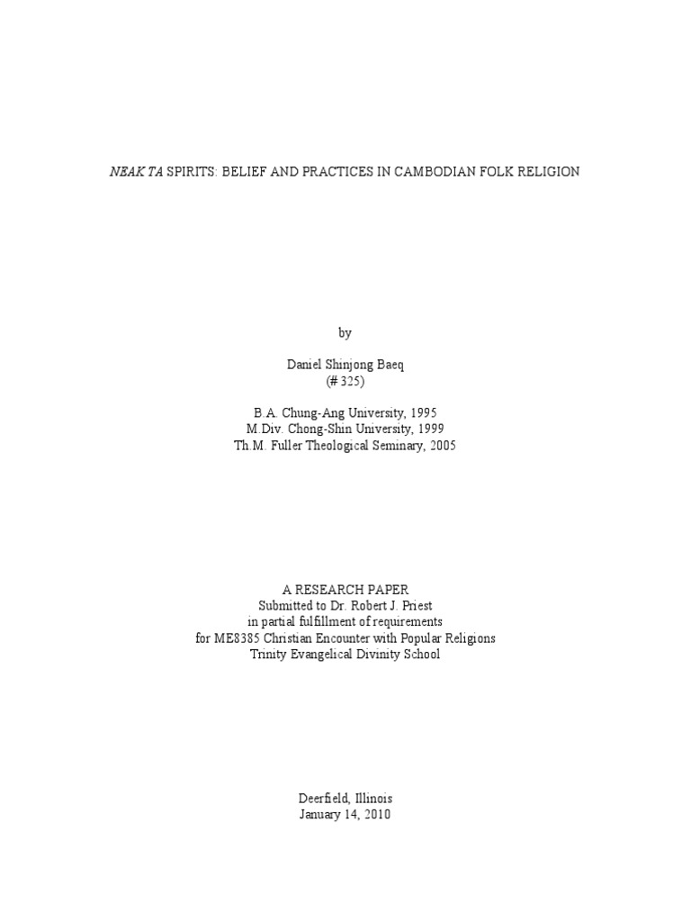 Neak Ta Spirits Belief and Practices in | PDF | Cambodia | Angkor