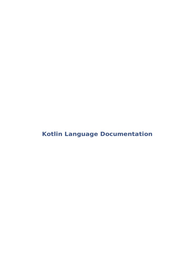 Kotlin Reference Pdf Cross Platform Software Web Application