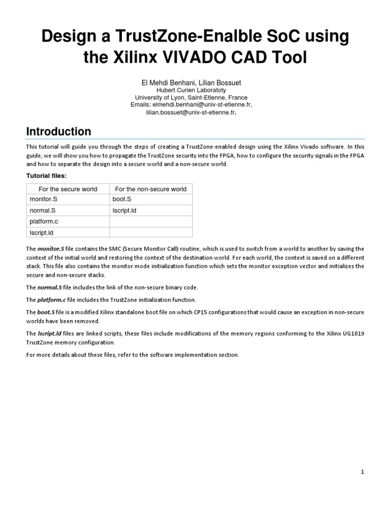 VIVADO TrustZone Tutorial | PDF | Arm Architecture | Field Programmable ...