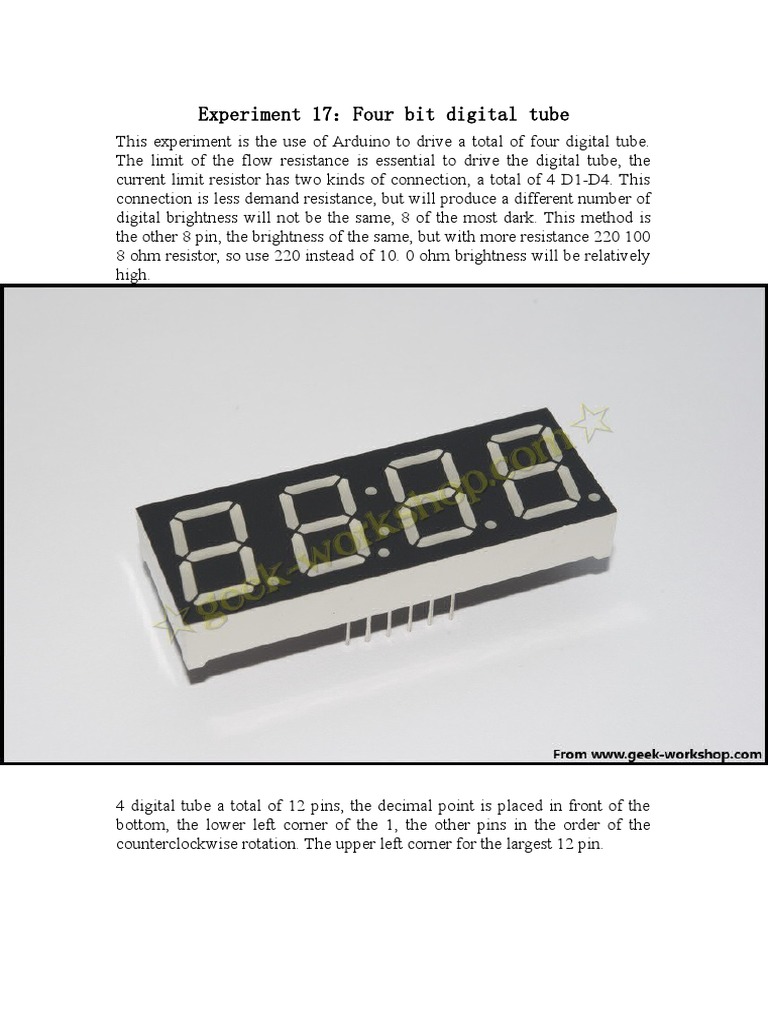 Experiment 17 Four Bit Digital Tube | PDF | Vacuum Tube | Resistor