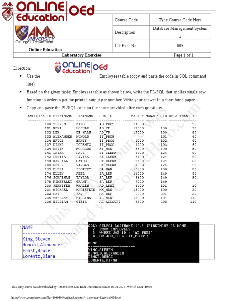 AsehanRedentorJr LaboratoryExercise005 | PDF | Information Technology Management | Information ...