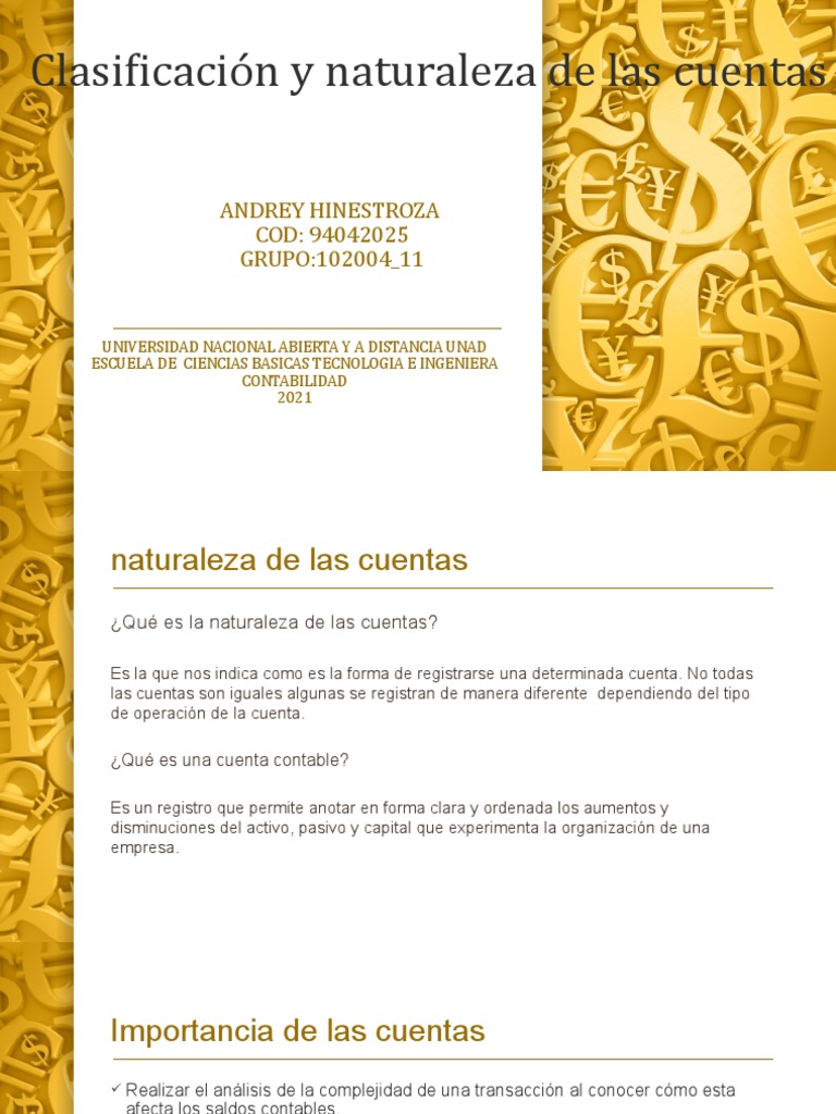 Clasificación y Naturaleza de Las Cuentas | PDF | Contabilidad ...