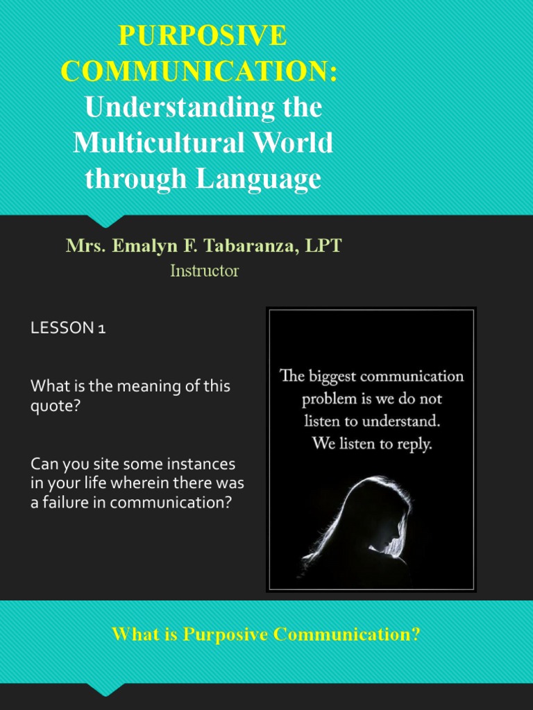 LESSON 1 - Introduction To Purposive Communication . | PDF ...