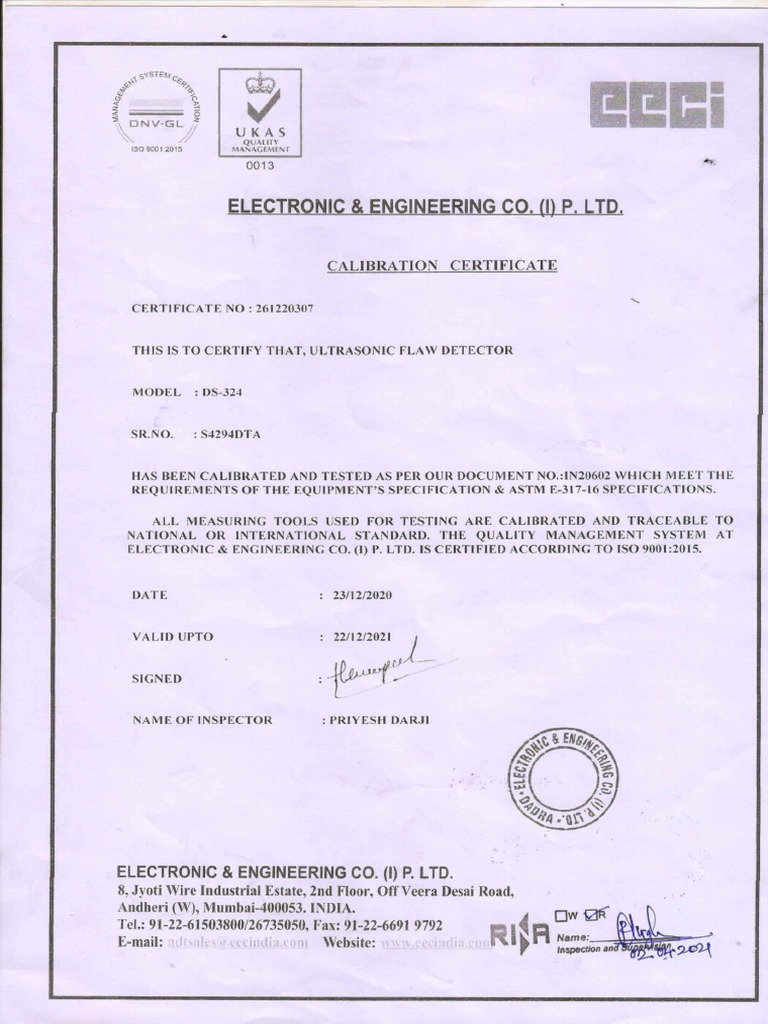 Calibration Report | PDF