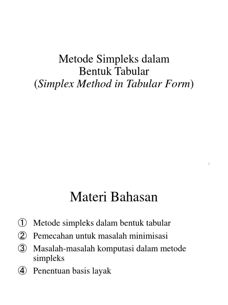 OR - 4. Simplex Method in Tabular Form 01 | PDF