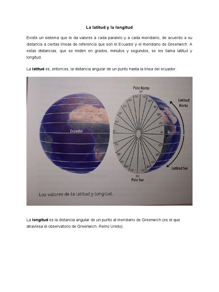 Definición de latitud y longitud | PDF