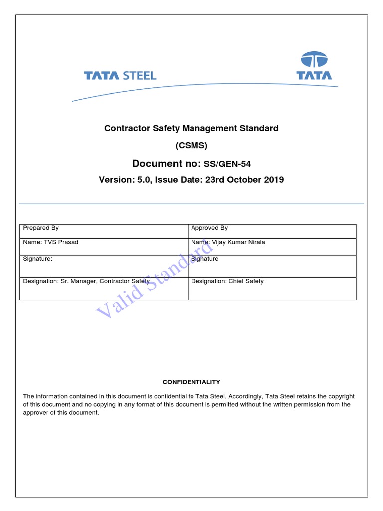CSM Standard Rev5 | PDF | Safety | Employment