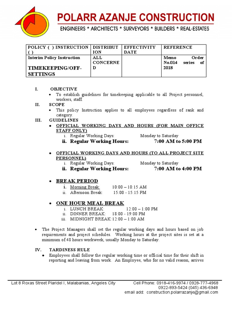 Memo | PDF | Overtime | Working Time