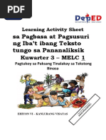 Q3 G11 Pagbasa at Pagsusuri - Module 1 | PDF