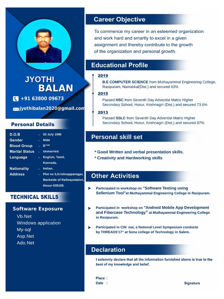Resume Jyothi Balan | PDF