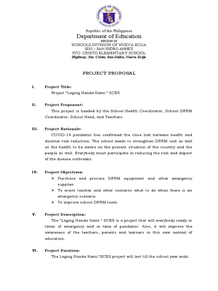 Laging Handa Kami Project Proposal | PDF | Health Sciences | Wellness