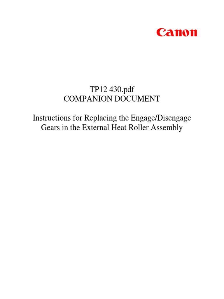 Instructions For Replacing The Engage - Disengage Gears | PDF | Gear ...